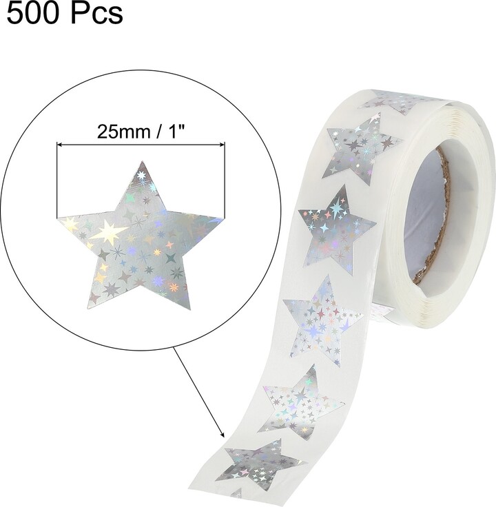 Unique Bargains 1 Roll Laser Star Stickers 1 Inch Sparkling Labels 500 ...