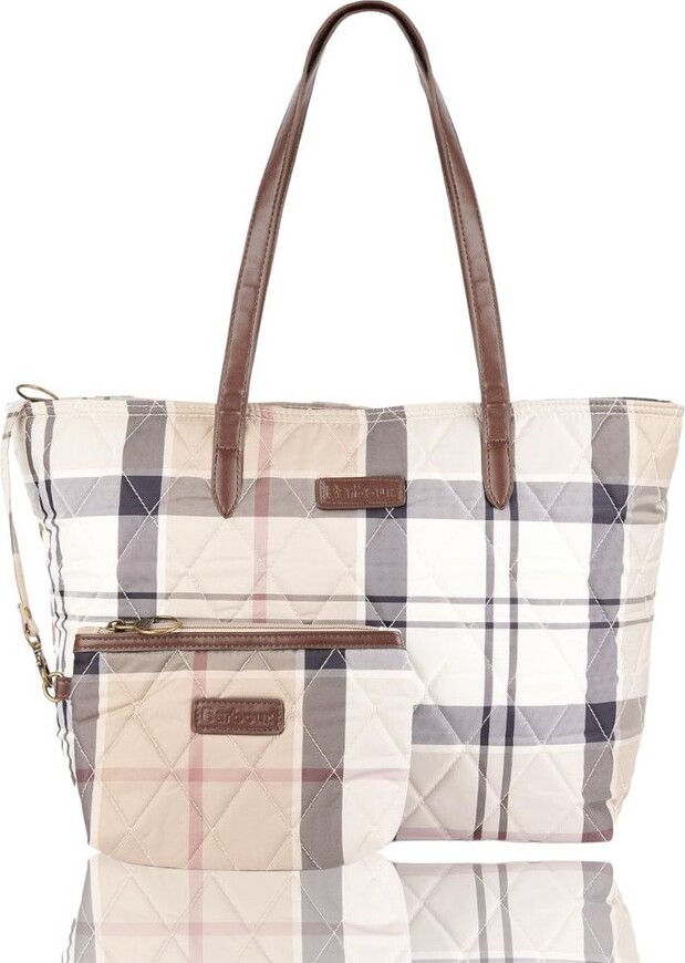 Barbour Logo Patch Checked Tote Bag - ShopStyle