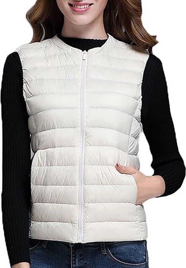 TWIFER Cultivate One Morality Women's Warm V-Neck Thin Down Vest Inner ...