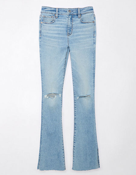 AE Next Level High-Waisted Ripped Skinny Kick Jean - ShopStyle