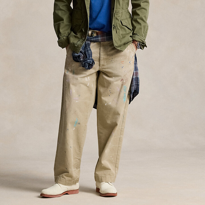 Ralph Lauren Burroughs Big Fit Paint-Splatter Chino - ShopStyle