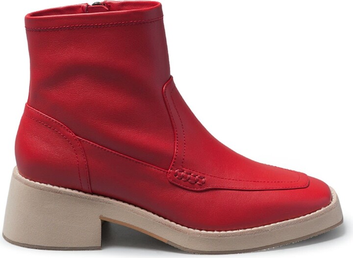 Rag & Co. Women's Oxman Zip-Up Red Ankle Boot - ShopStyle