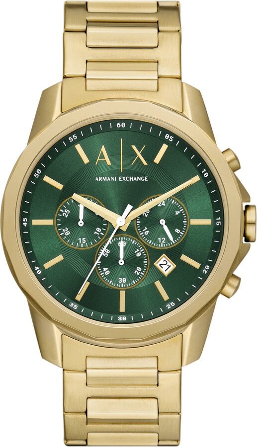 A|X Armani Exchange Men's Banks Chronograph Gold-Tone Stainless Steel ...