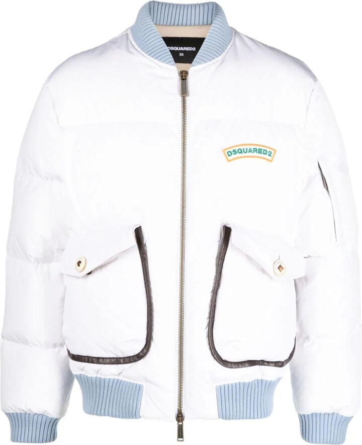 DSQUARED2 White Bomber Jacket - ShopStyle