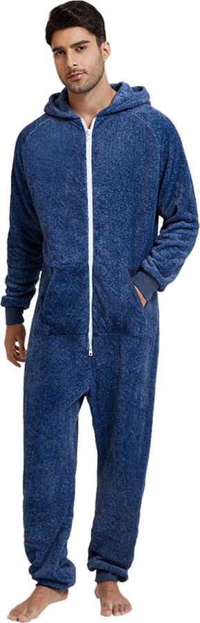 WXZZ Jumpsuit Men's Terry Towelling Cuddly Pyjamas Onesie Loungewear ...
