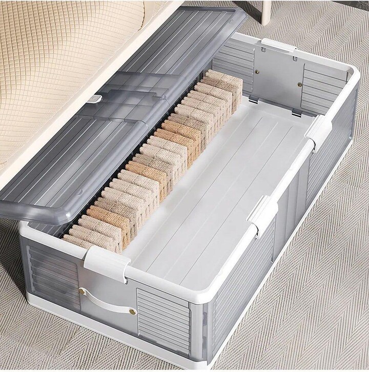 Living and Home Foldable Under Bed Storage Containers Plastic Underbed ...