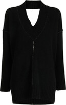 Isabel Benenato open-back V-neck jumper - ShopStyle