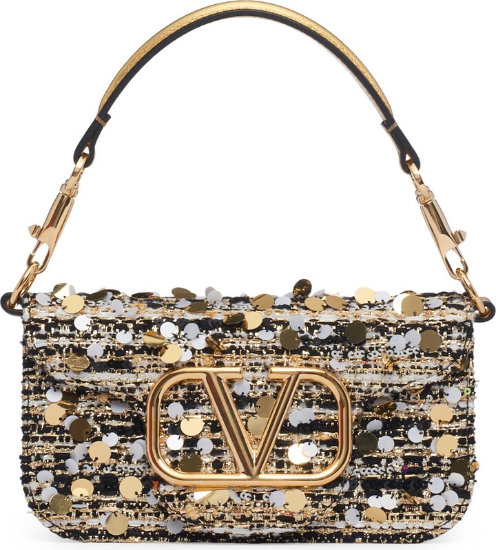 Valentino Garavani Small Locò Metallic Bouclé Shoulder Bag - ShopStyle
