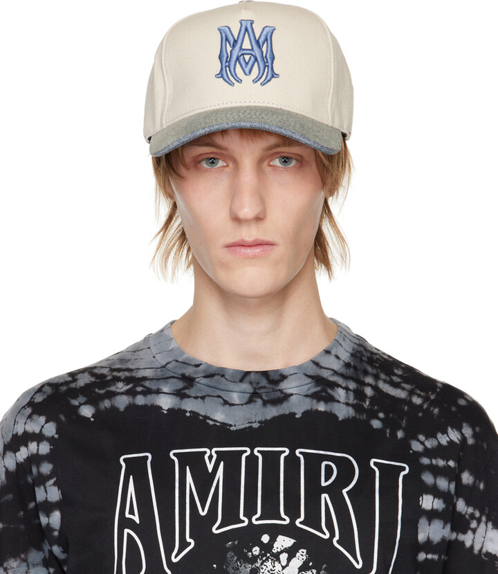 Amiri Biege & Blue 'MA' Cap - ShopStyle Hats