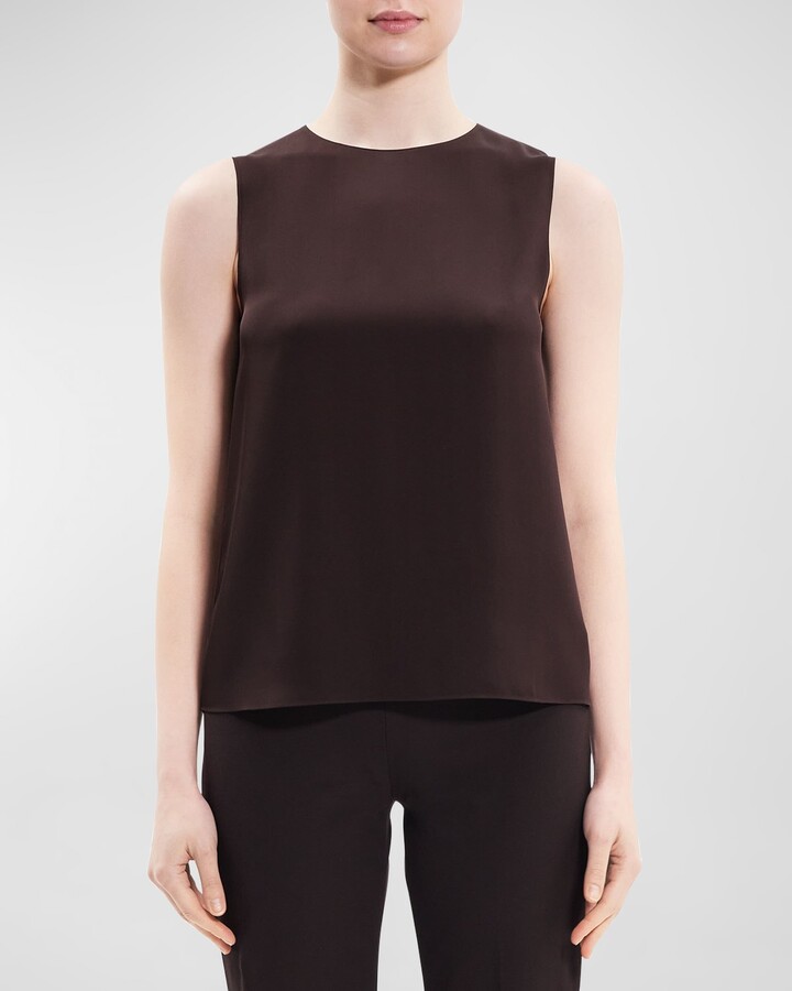 Theory Silk Straight Shell Top - ShopStyle