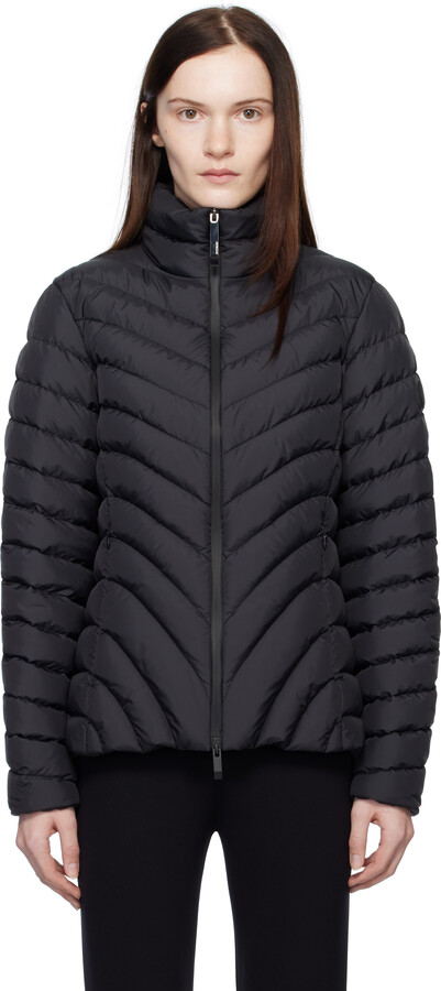 Moncler Black Grange Diagonal-Quilted Short Down Jacket - ShopStyle