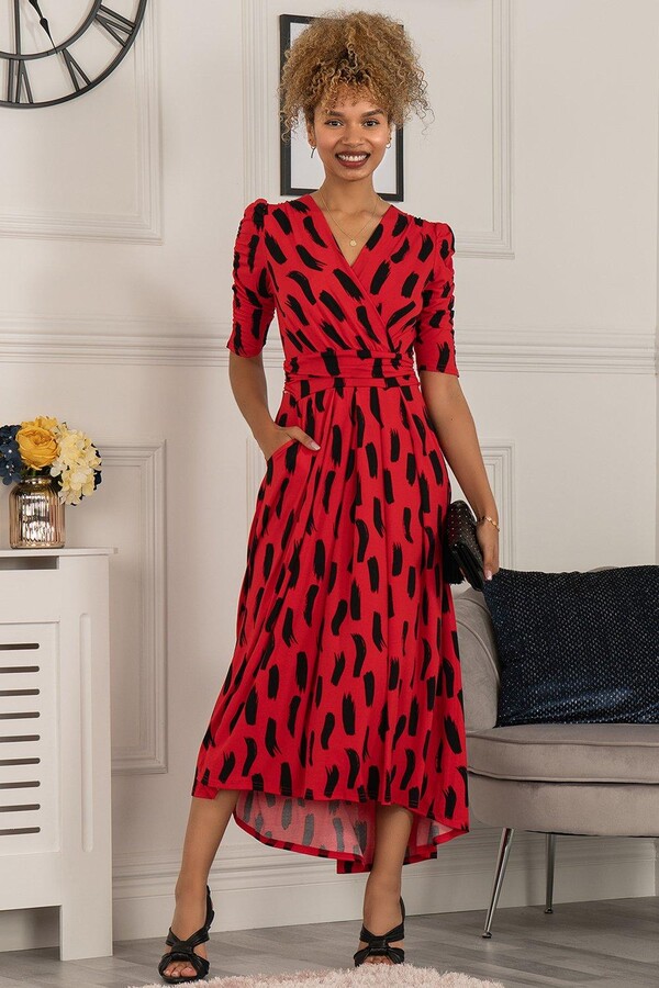 Jolie Moi Quanna Stroke Print Jersey Maxi Dress - ShopStyle