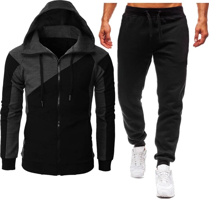 Generic Mens Tracksuit Set Gym Bottoms Top Jogging Joggers Sports Suit