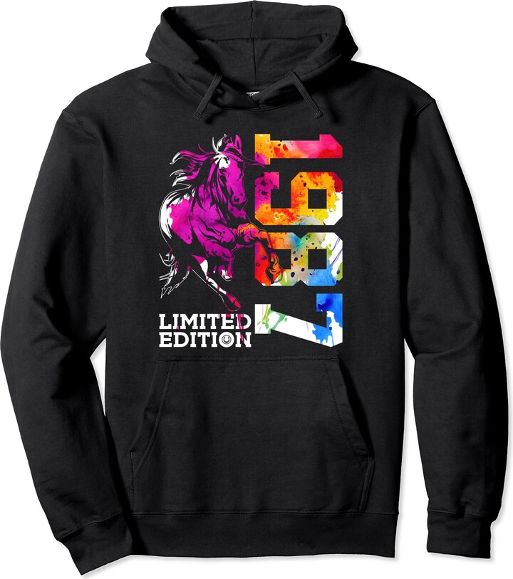 JAHRGANG 1987 OUTFIT ZUM 37. GEBURTSTAG LIMITED EDITION 1987 RIDING HORSE 37TH BIRTHDAY Pullover ...