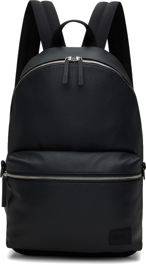 HUGO BOSS Black Faux-Leather Backpack - ShopStyle