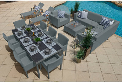 AKOYA Outdoor Essentials Milan 17 Piece Complete Patio Set - ShopStyle