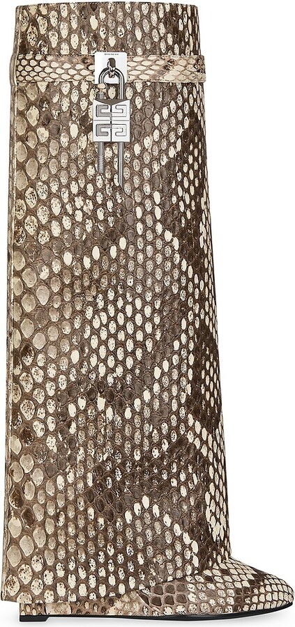 Givenchy Shark Lock Boots Wide Fit In Python - ShopStyle