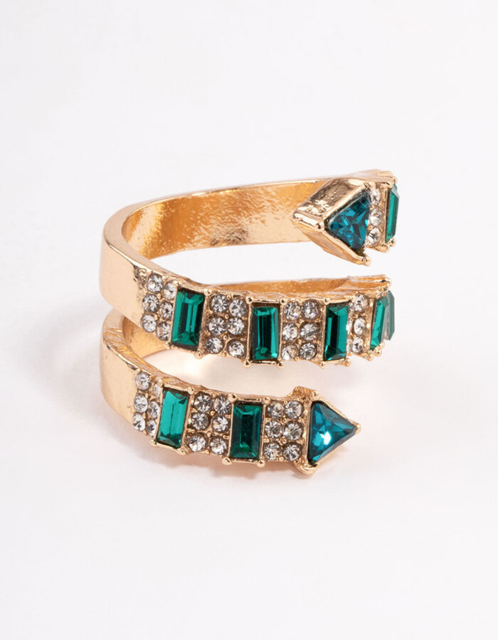 Lovisa Gold Emerald Wrap Ring - ShopStyle