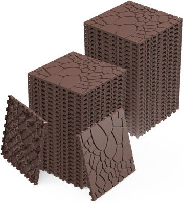 Dito Furn Stone Texture 12" Patio Deck Tiles, Diy Module Interlocking Decking Tiles Floor Tile ...