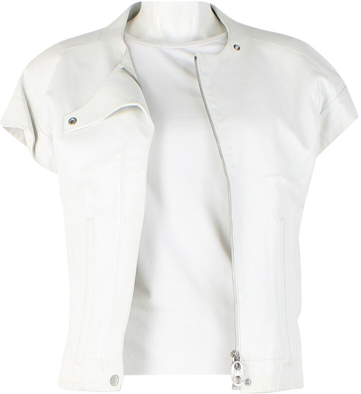 Celine white Leather Jackets - ShopStyle