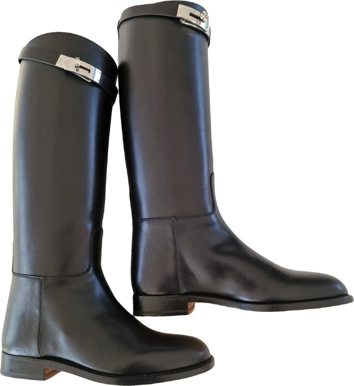 Hermes Jumping leather riding boots - ShopStyle