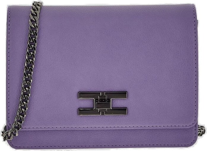 Elisabetta Franchi Logoed Turn-Lock Shoulder Bag - ShopStyle