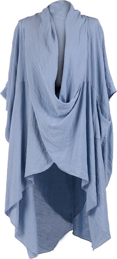 LushStyleUK New Ladies Italian Cowl Neck Lagenlook Top Women Raw Edge ...