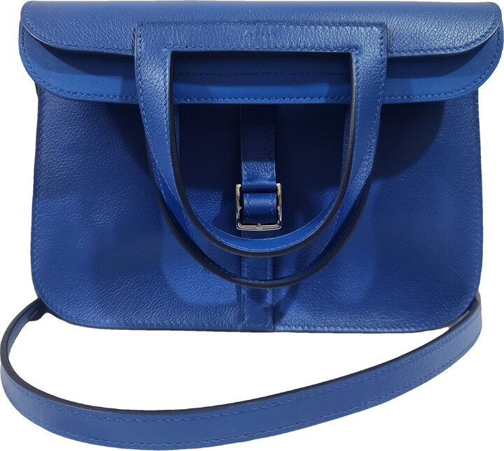 Hermes Halzan leather handbag - ShopStyle Shoulder Bags