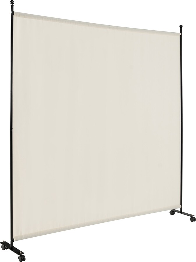 Costway 6FT Single Panel Room Divider with Wheels Rolling Fabric ...