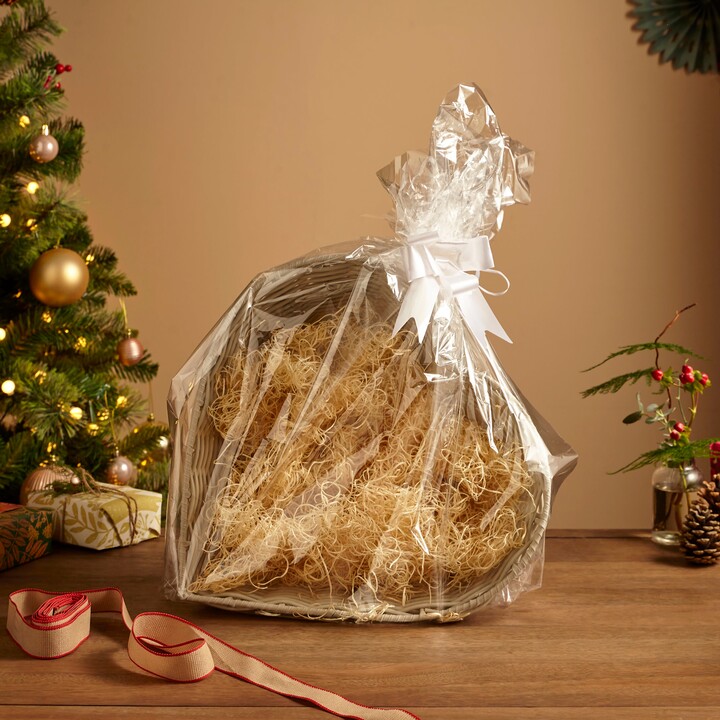 Dunelm Make Your Own Faux Rattan Heart Hamper With Cellophane Natural ...