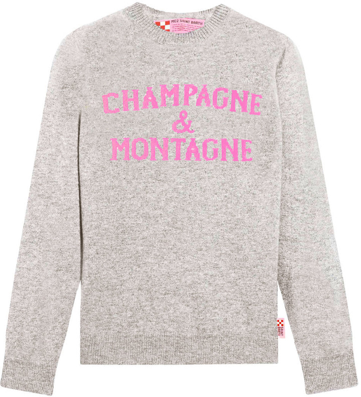 MC2 Saint Barth Fluo Pink Woman Sweater Champagne & Montagne Writing ...