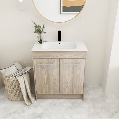 Union Rustic 30-Inch Freestanding Bathroom Vanity with Soft-Close ...