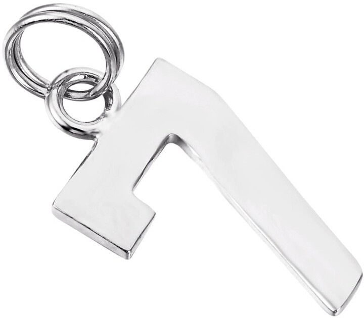 SEOL + GOLD - Ecoated Sterling Silver Varsity Number 7 Charm Necklace ...