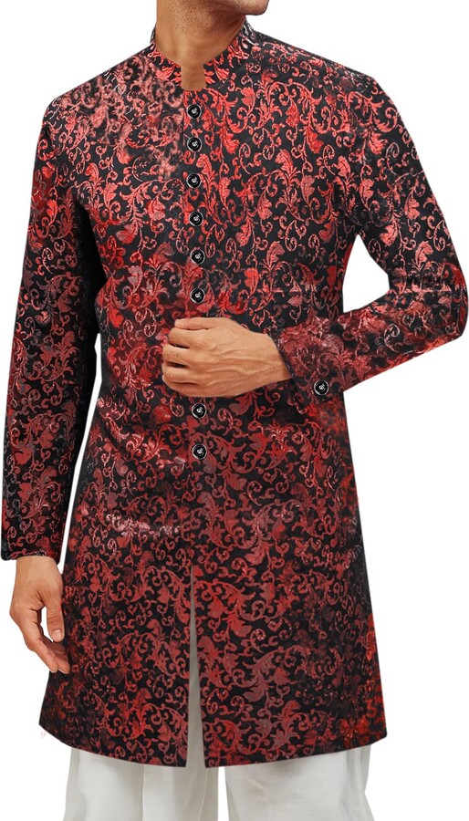 Runcati Mens Kurta Sherwani Coats Kaftan Indian Ethnic Royal Suits ...