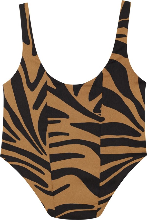 NTK - Niki Reversible Corset Tiger Print - ShopStyle Tops