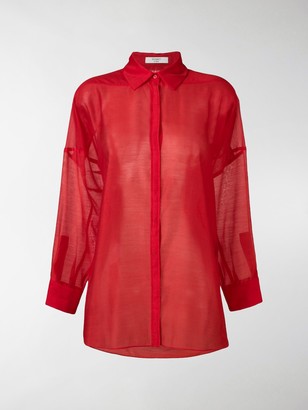 Poiret See-Through Shirt - ShopStyle Long Sleeve Tops
