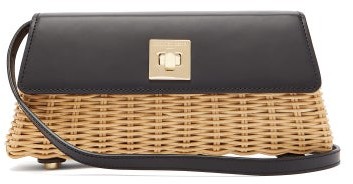 Sparrows Weave - The Clutch Wicker And Leather Cross-body Bag - Black ...