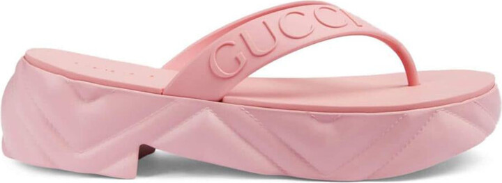 Gucci Tarifa rubber platform flip flops - ShopStyle