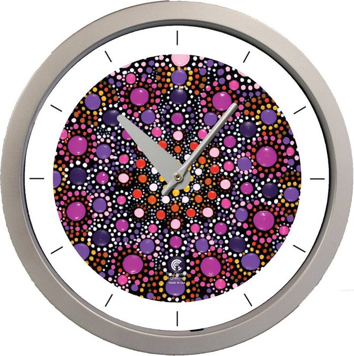 14.5" Artist Series Amy Diener Mesmerize Decorative Clock Silver - The ...