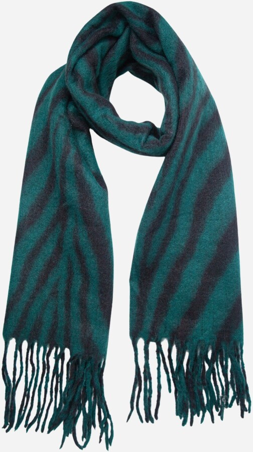Sarta Heavyweight Scarf - Forest Green, Animal Print Tiger Stripe ...