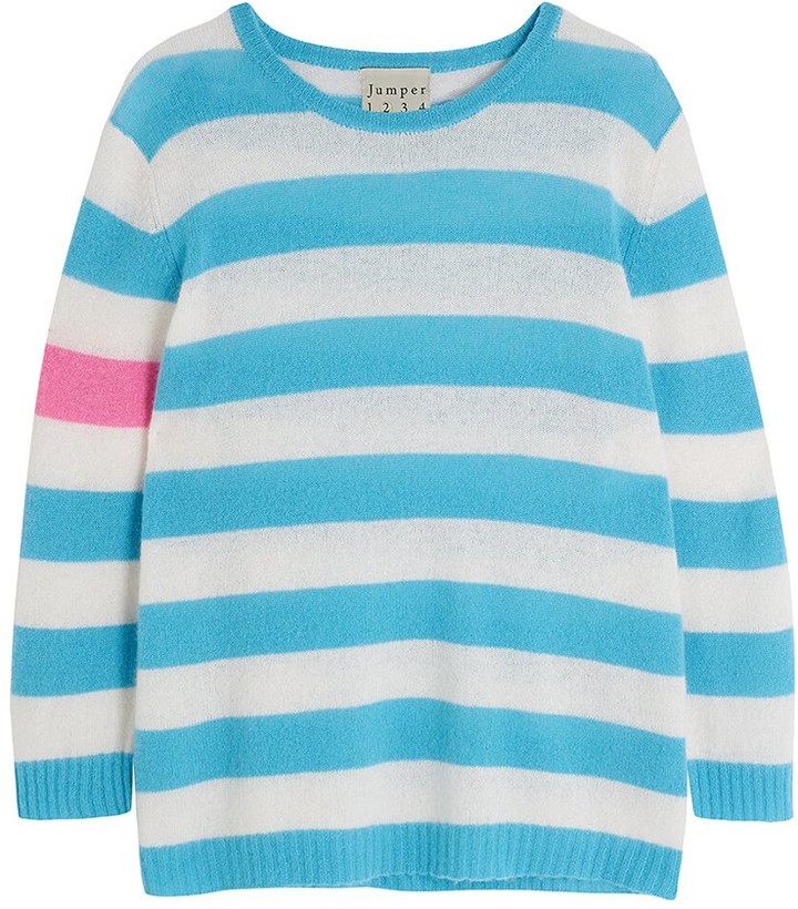 Jumper 1234 - Secret Stripe Sweater In Azure Cream Candy - XS ...