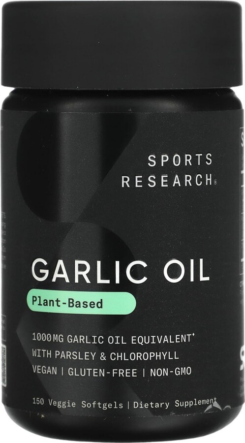 Sports Research Garlic Oil Plant-Based - 150 Veggie Softgels ...