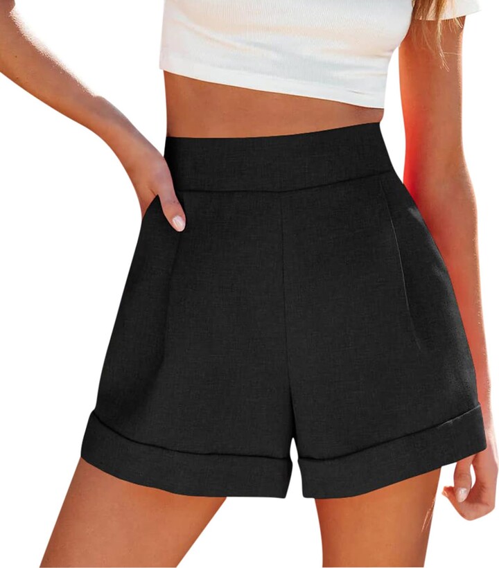 ladies black casual shorts