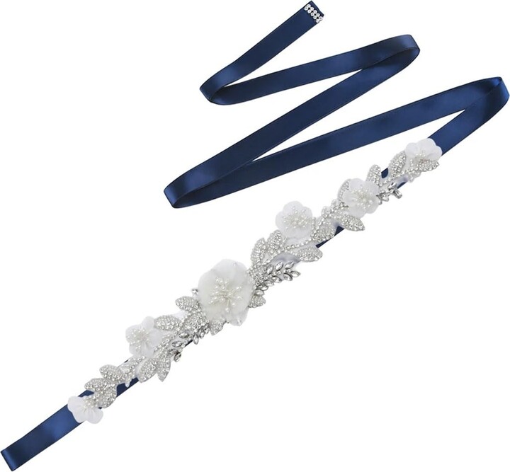 Niiyyjj Rhinestone Belts Flowers For Wedding Dresses Belts Women Floral ...