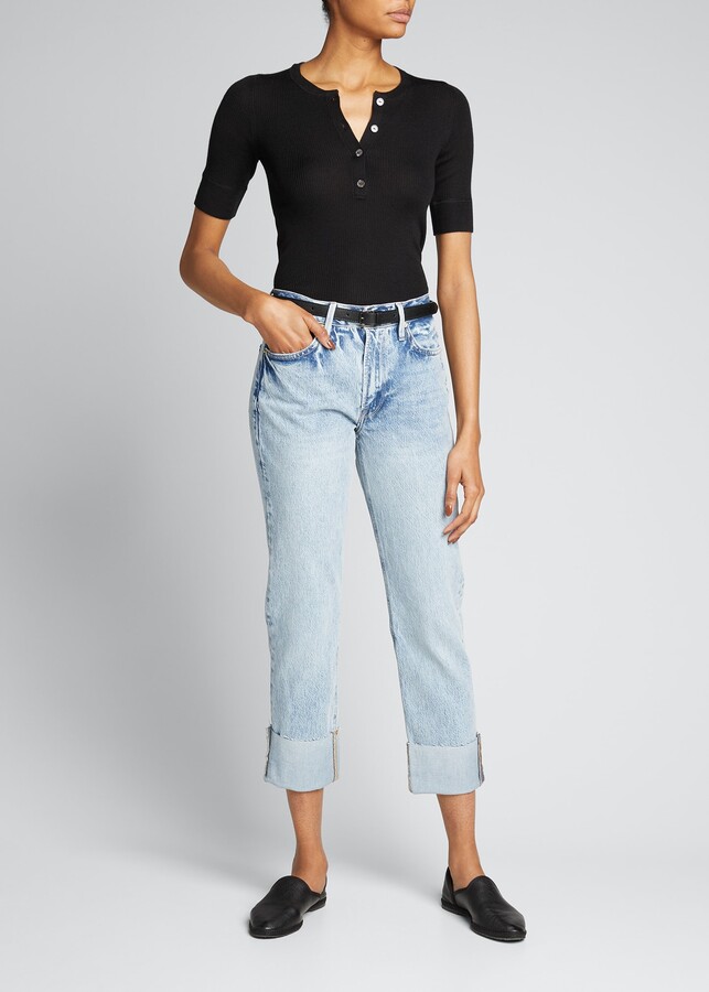Frame Le Piper Wide-Cuff Jeans - ShopStyle