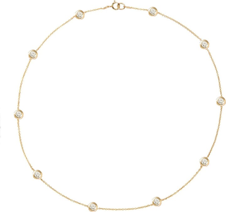 Lily Flo Jewellery Women's Gold Starlight 10 Diamond Station Necklace ...