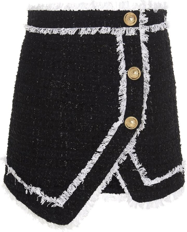 Balmain Gold button skirt - ShopStyle