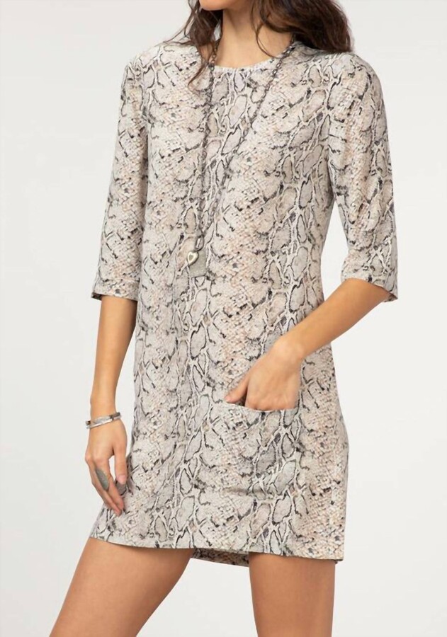 Equipment Aubrey Dress In Natural/snakeskin Print - ShopStyle