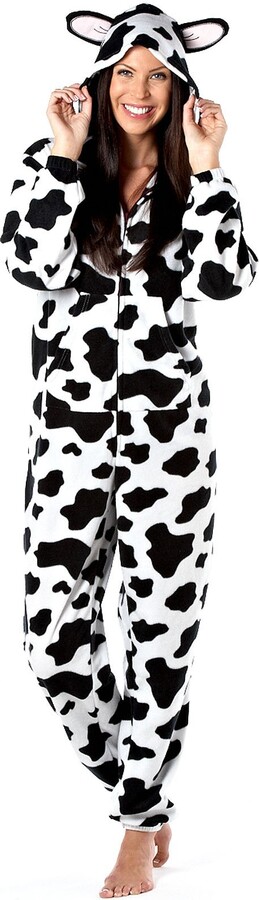 Womens Selena Secrets Fleece Onesie LN395 Cow 20-22 - ShopStyle Pyjamas