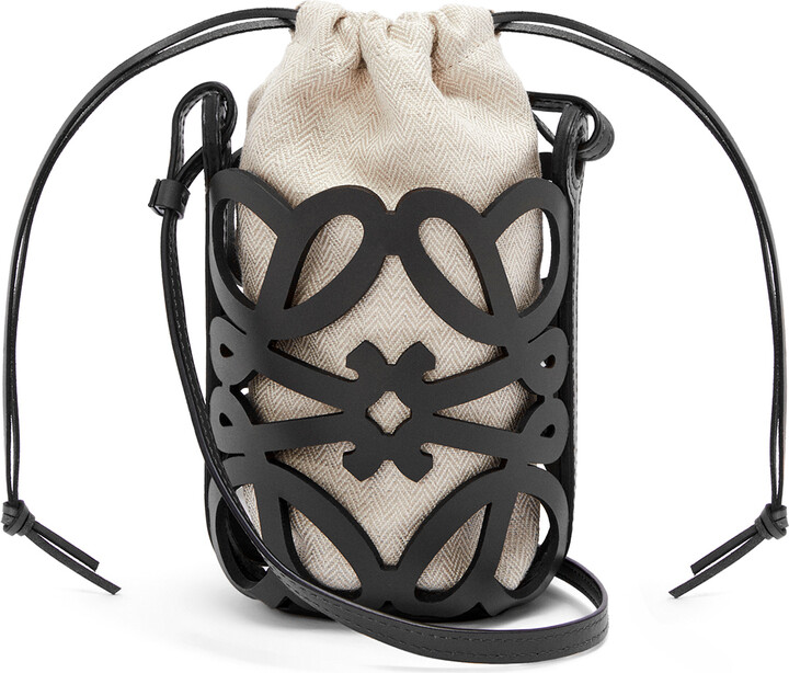 Loewe Luxury Anagram cut-out pocket in classic calfskin and canvas ...